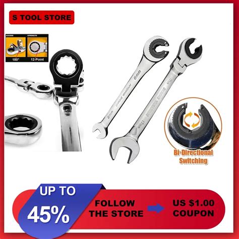 토크렌치 렌치 육각렌치 몽키스패너 수공구 별렌치 세트 토크 렌치 라쳇렌치 1pc 8 19mm 고정 헤드 튜빙 래칫 렌치 이중