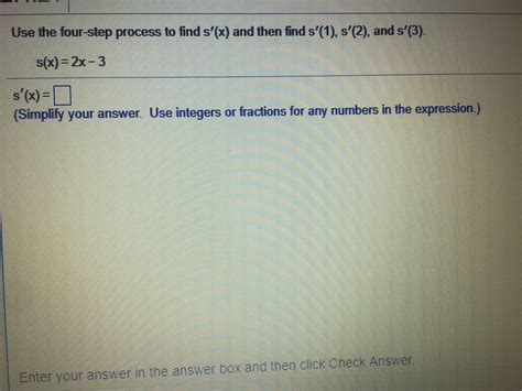 Solved Use The Four Step Process To Find Sx And Then Find