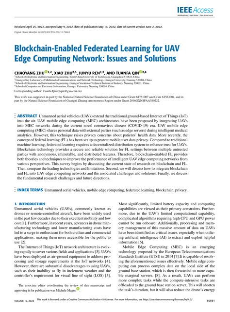 Pdf Blockchain Enabled Federated Learning For Uav Edge Computing Network Issues And Solutions