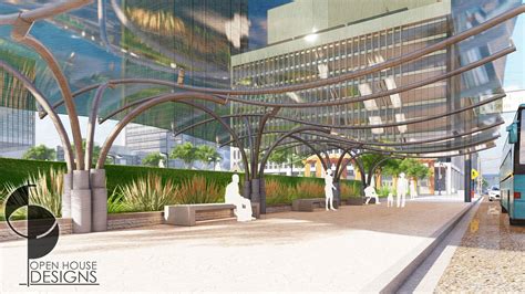 Wavy Parametric Canopy Designs Concept Rendering