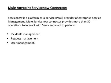 Servicenow Connector Ppt