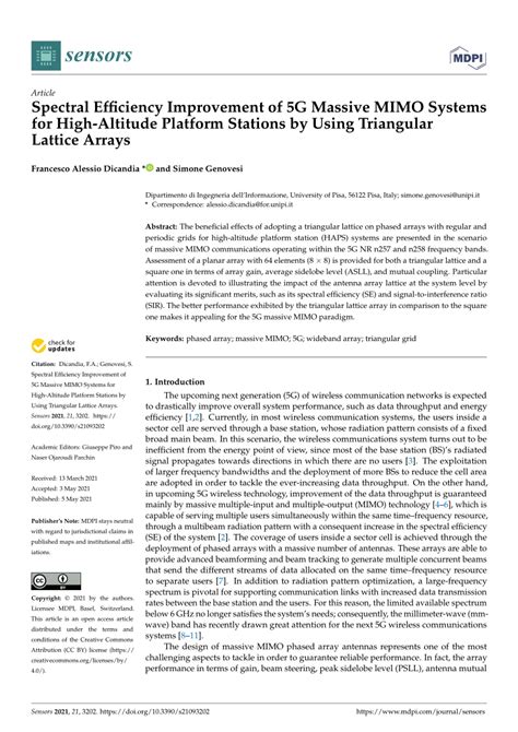 Pdf Spectral Efficiency Improvement Of 5g Massive Mimo Systems For High Altitude Platform