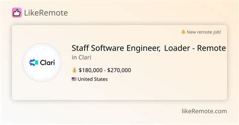 📩 Staff Software Engineer Loader Remote At 🏢 Clari Salary 💰180000 270000 📍remote Job