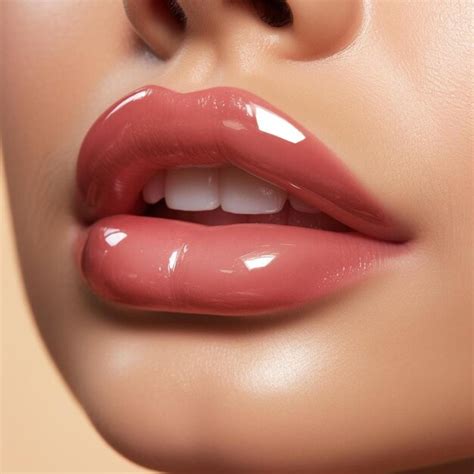 A Close Up Of A Womans Lips With A Red Lip Premium Ai Generated Image