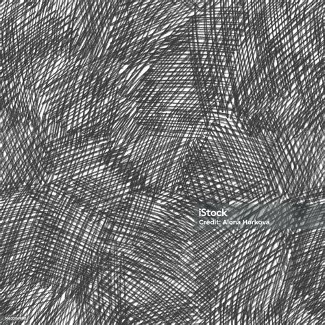Seamless Pattern With Gray Graphite Pencil Hatching Stock Illustration