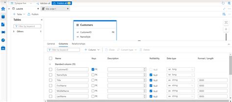 Configuring Tables And Relationships In Azure Synapse Lake Database