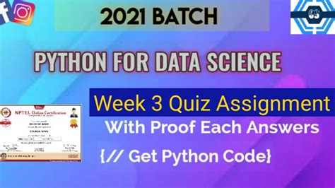 Python For Data Science Assignment Solution Week 3 Nptel Swayam
