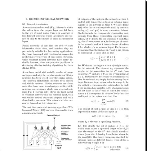 Architecture Of Recurrent Network With One External Input With One