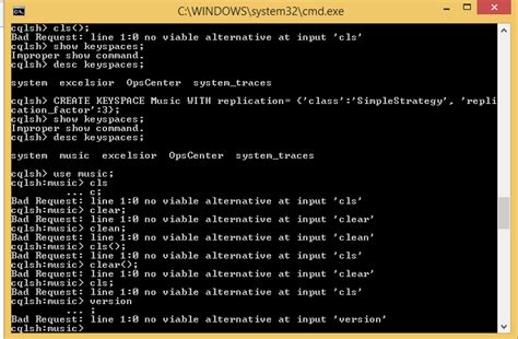 Clearing Cassandra Cqlsh Console In Windows Stack Overflow