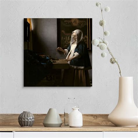 Woman Holding A Balance By Johannes Vermeer C 1664 Wall Art Canvas