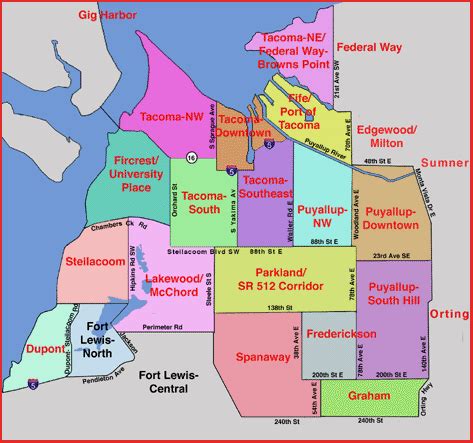 Areas Of Puyallup Downtown North West South Hill
