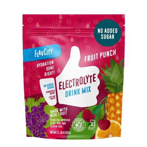 Flavcity Fruit Punch Electrolytes Powder Packets 28