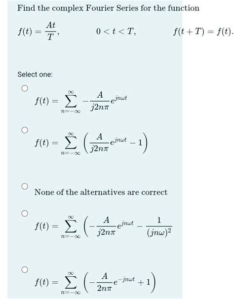 solved find the complex fourier series for the function