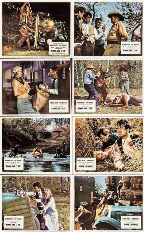 Bonnie And Clyde Original British Lobby Card Set Blue Robin Collectables