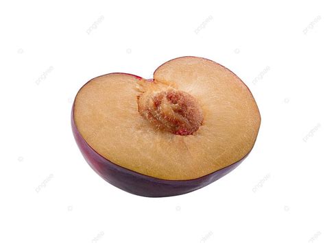 Mận Tím Với Nhân Bị Cô Lập Trên Nền Trắng Hình Chụp Và Hình ảnh Để Tải