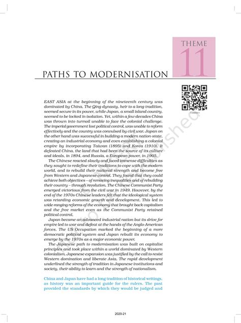 Paths To Modernisation Ncert Book Of Class 11 Themes In World History
