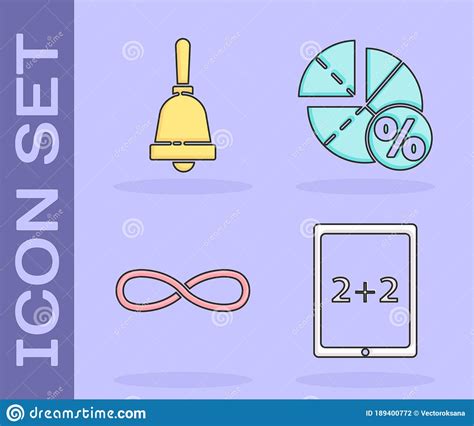 Set Tablet With Calculator Ringing Bell Infinity And Graph Schedule
