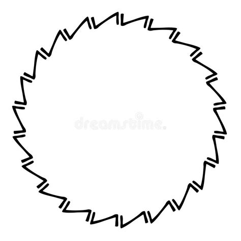 Simple Seamless Vector Circle Hand Draw Sketch Floral Border Stock