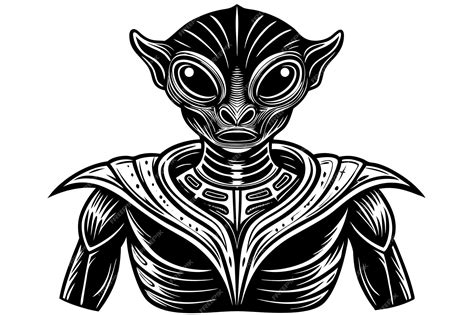 Vintage Alien Concept Art Extraterrestrial Design Retro Alien Clipart For Scifi Lovers Premium