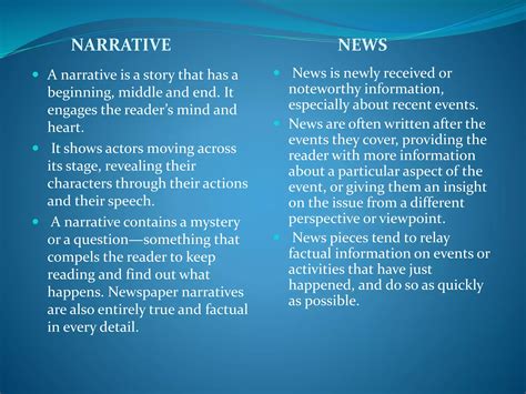 Difference Between Narrative And News Pptx
