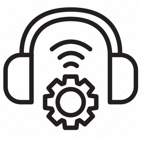 Technical Support Cog Gear Headphone Signal Configuration Icon