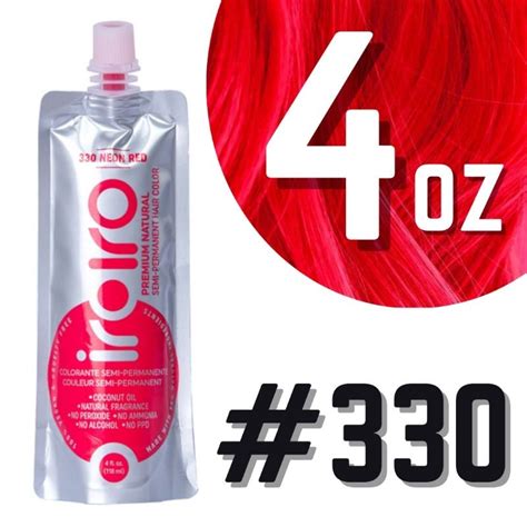 Iroiro 330 Uv Reactive Neon Red Semi Permanent Hair Dye Color Gwyshop