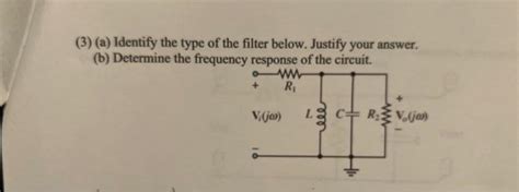 Solved A Identify The Type Of The Filter Below Chegg Com