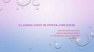 Classification Of Power Amplifiers PPT