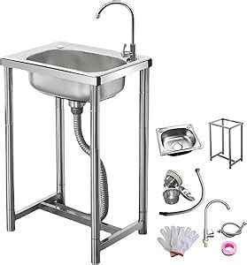 Portátil Fregadero De Acero Inoxidable Para Cocina 1 Compartimento