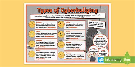Types Of Cyberbullying Display Poster Twinkl