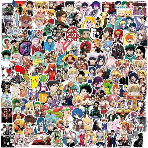 Anime Stickers Mixed Packtrendy Various Manga Stickers Vinyl Etsy Uk
