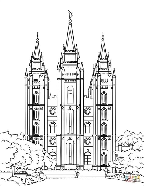Salt Lake City Temple Coloring Page Mormon Temple Coloring Pages Lds