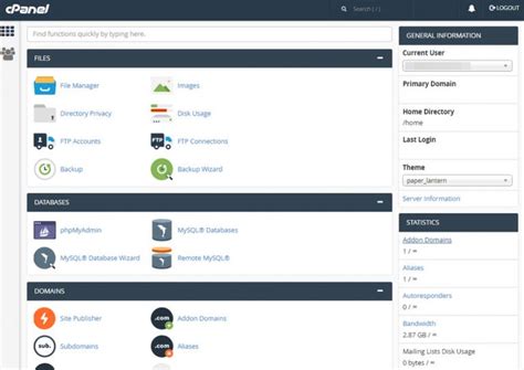 view your disk space and bandwidth usage in cpanel inmotion hosting