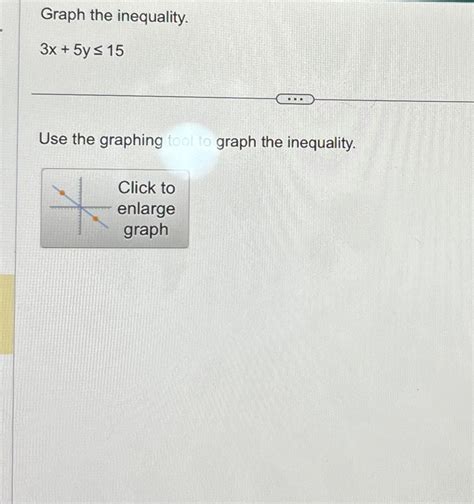 solved graph the inequality 3x 5y≤15use the graphinggraph