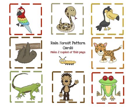 Cut Out Printable Rainforest Animals