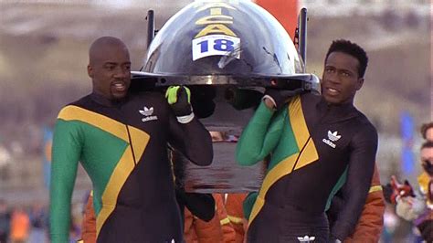 Cool Runnings The Team Carrying The Bobsled To The Finish Line After They Crashed Good