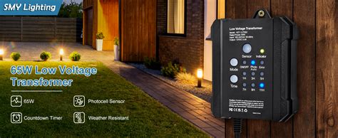 Smy Lighting 65w Outdoor Low Voltage Transformer With Timer And Photocell Sensor 120v Ac To 12v