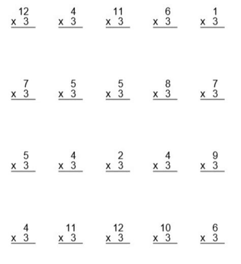 Math Drills Multiplication 3 Multiplication Worksheets