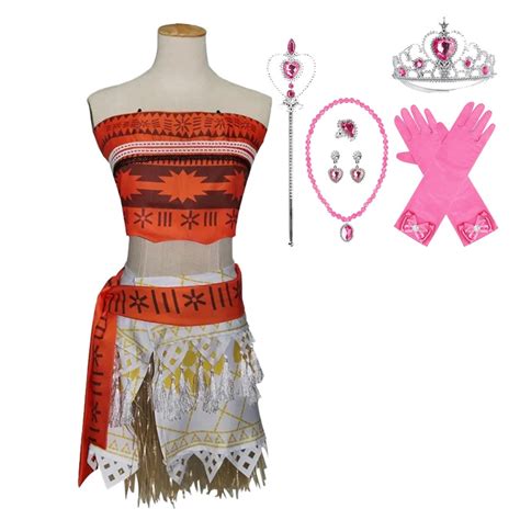 Cod Book Chracter Princess Moana V2 Roleplay Dress Gown Costume Girl