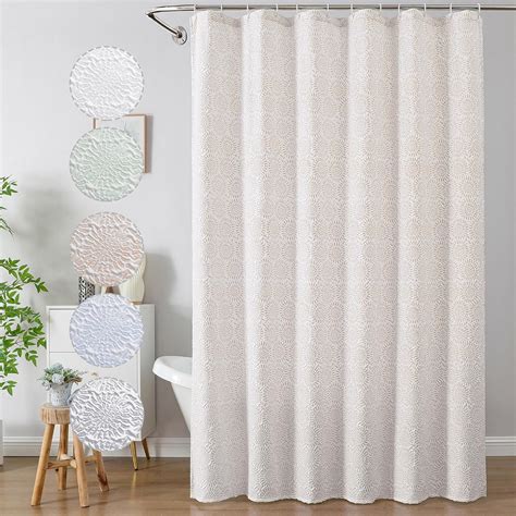Aiyufeng Fabric Taupe Shower Curtain Set With 12 Shower