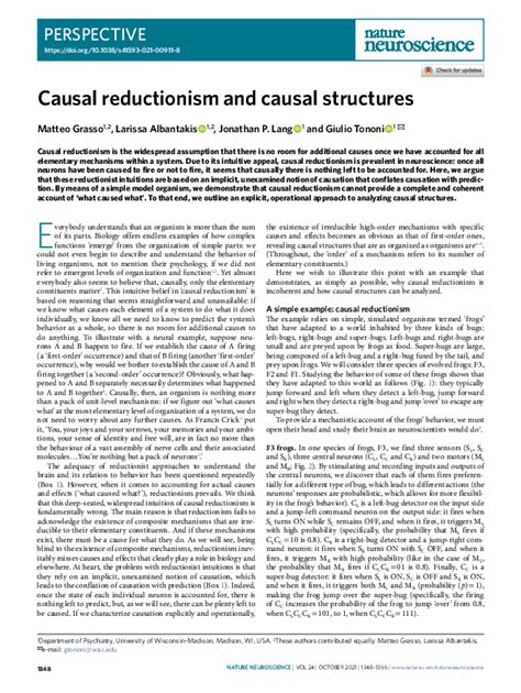 Pdf Causal Reductionism And Causal Structures