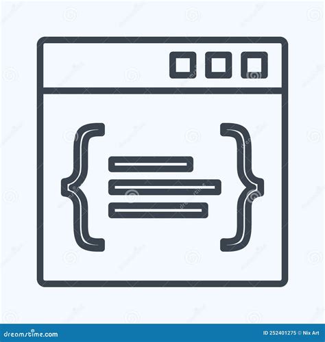 Icon Code Suitable For Programming Symbol Line Style Simple Design