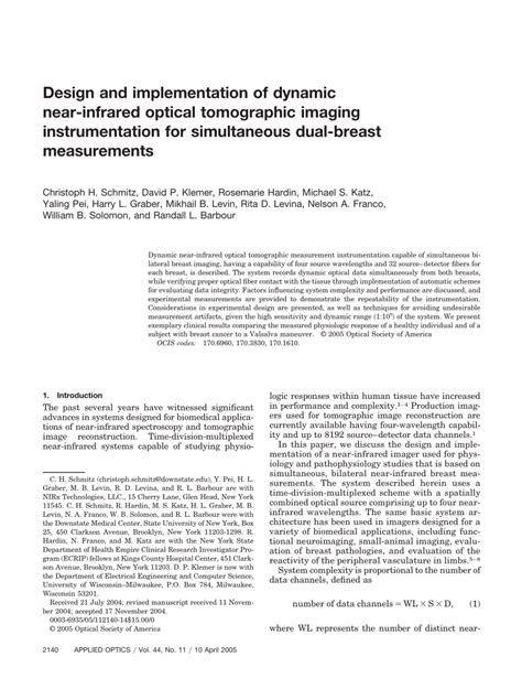 Pdf Design And Implementation Of Dynamic Near Infrared Optical