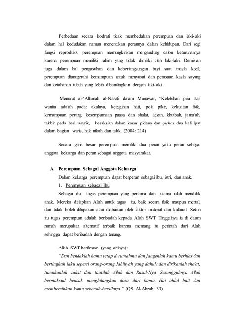 Kedudukan Peran Dan Kepemimpinan Wanita Dalam Islam Docx