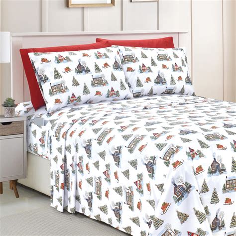 Elegant Comfort Luxury Soft Bed Sheets Holiday Pattern 1500 Thread