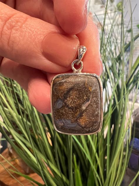 Boulder Opal Heart Pendant Set In Sterling Silver Rocks Crystals