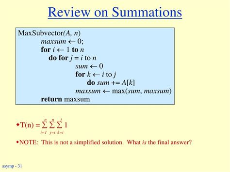 Ppt Asymptotic Notation Review Of Functions And Summations Powerpoint Presentation Id4699031