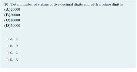 10 Total Number Of Strings Of Five Decimal Digits End With A Prime