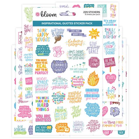 Inspirational Quote Planner Stickers Pack Sticker Planet