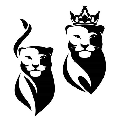Clip Art Of Lion Black And White Illustrations Royalty Free Vector
